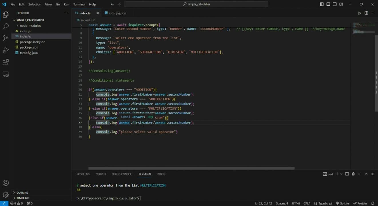 Coding project SIMPLE CALCULATOR with Typescript | Kainat Tariq posted ... Coding project SIMPLE CALCULATOR with Typescript | Kainat Tariq posted ...