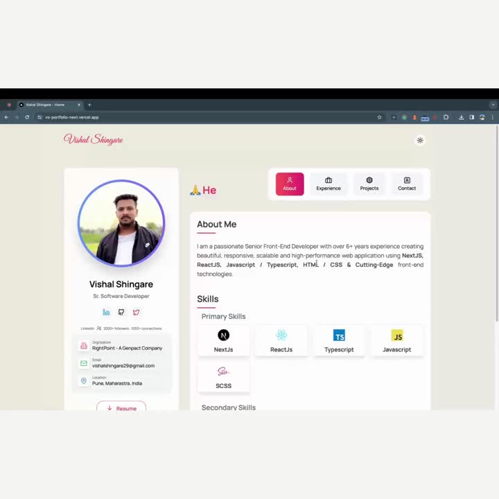 Vishal Shingare on LinkedIn: #nextjs #tailwindcss #vercel #portfolio # ... Vishal Shingare on LinkedIn: #nextjs #tailwindcss #vercel #portfolio # ...