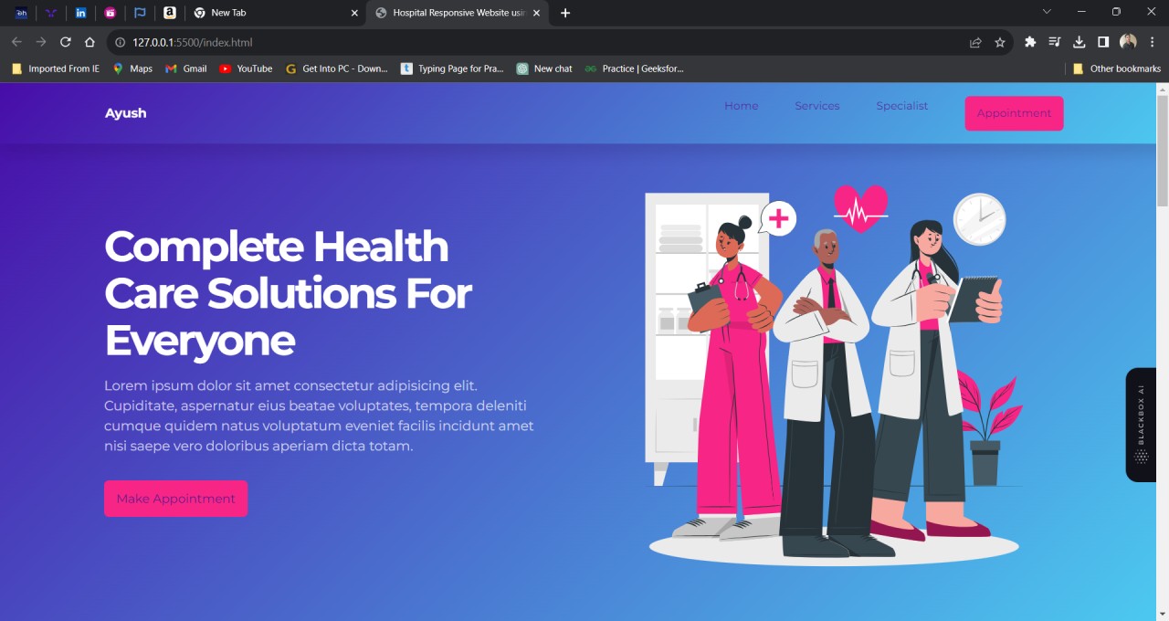 Ayush Vishwakarma on LinkedIn: I created a Hospital Website From ... Ayush Vishwakarma on LinkedIn: I created a Hospital Website From ...