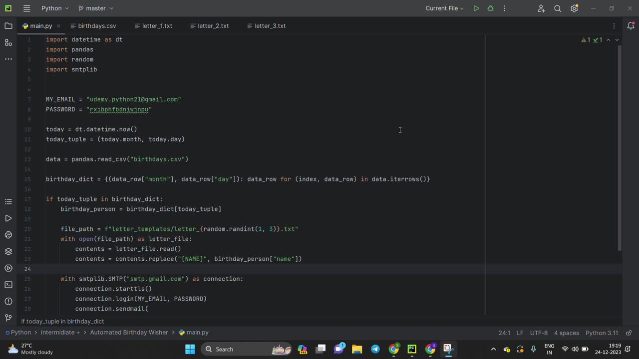 Completed a Python project on birthday wishes | Sarvesh Mhatre posted ... Completed a Python project on birthday wishes | Sarvesh Mhatre posted ...
