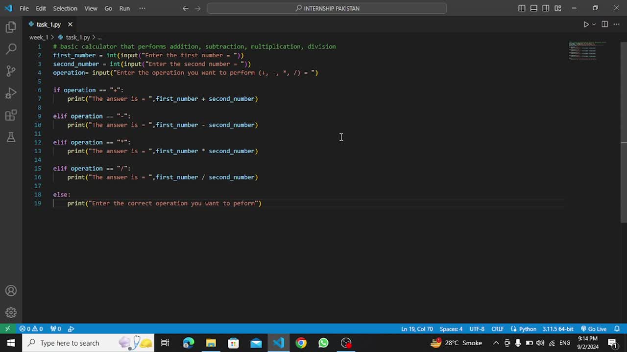Muhammad Hamza Aziz on LinkedIn: #internship #python #calculator # ... Muhammad Hamza Aziz on LinkedIn: #internship #python #calculator # ...