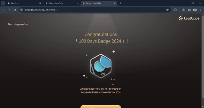#leetcode #codingchallenge #100daysofcode #achievementunlocked ... #leetcode #codingchallenge #100daysofcode #achievementunlocked ...