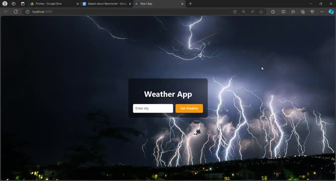 Developed a Weather Forecast website using React, JavaScript, and CSS ... Developed a Weather Forecast website using React, JavaScript, and CSS ...