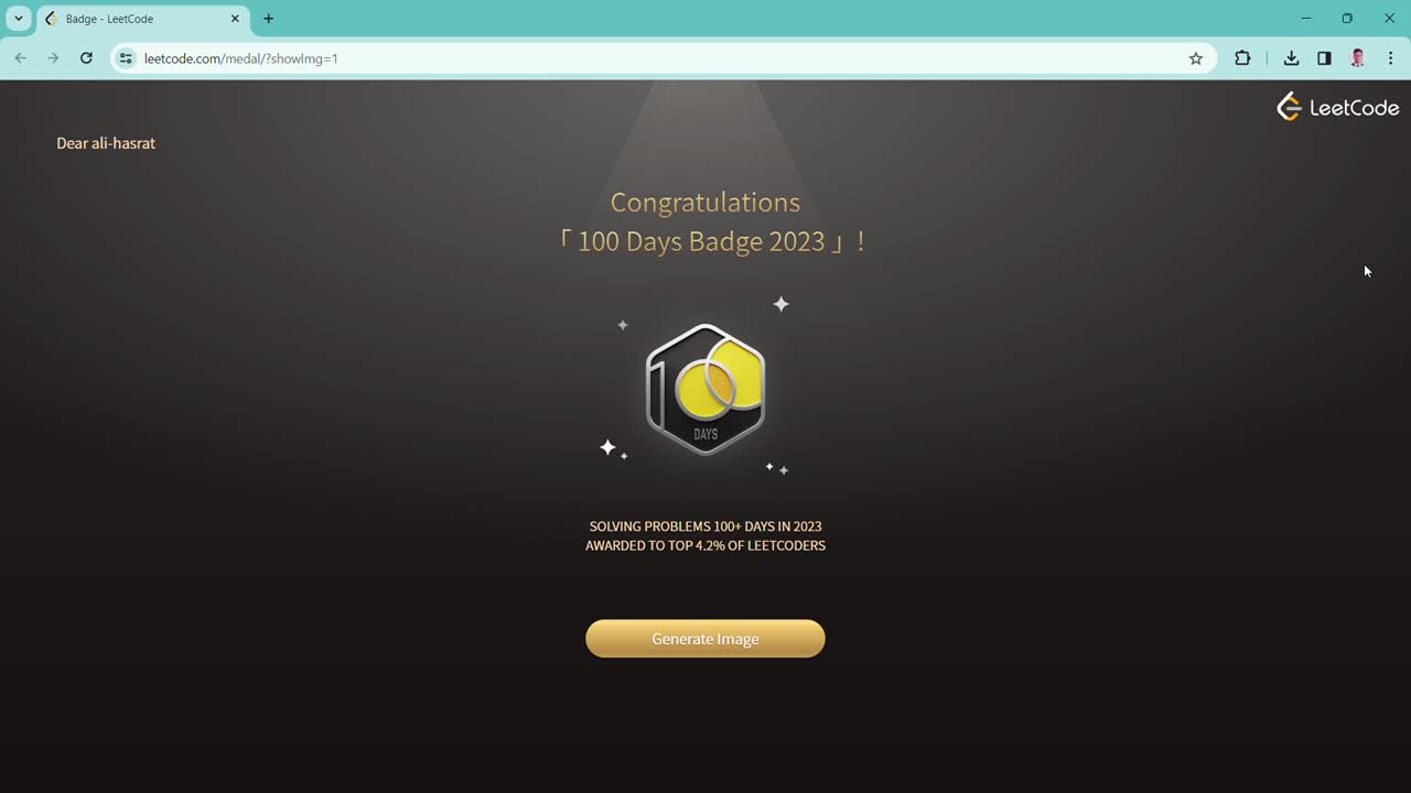 Celebrating 100 days of consistent coding on Leetcode | Hasrat Ali ... Celebrating 100 days of consistent coding on Leetcode | Hasrat Ali ...