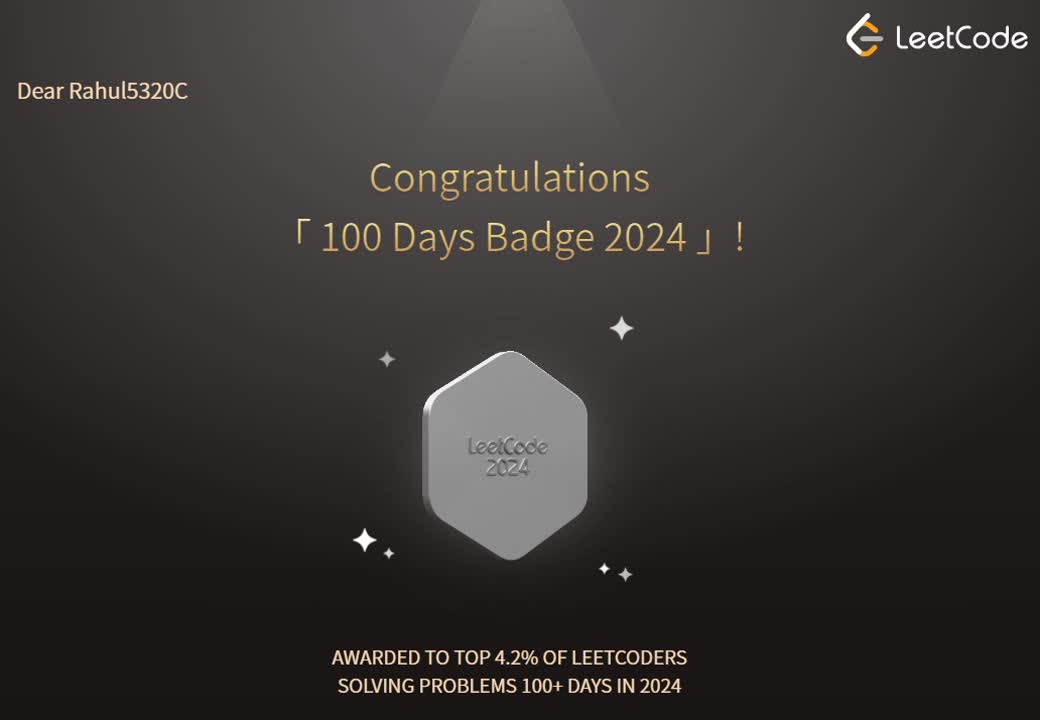 Rahul Chakravarti on LinkedIn: #leetcode #coding #100daysbadge2024 # ... Rahul Chakravarti on LinkedIn: #leetcode #coding #100daysbadge2024 # ...