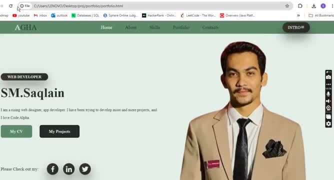 CodeAlpha's task 3: A responsive portfolio | Saqlain Kazmi posted on ... CodeAlpha's task 3: A responsive portfolio | Saqlain Kazmi posted on ...