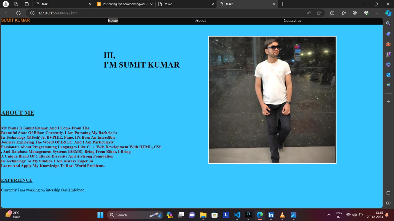 Completed Task two of OasisInfobyte internship | Sumit Kumar posted on ... Completed Task two of OasisInfobyte internship | Sumit Kumar posted on ...