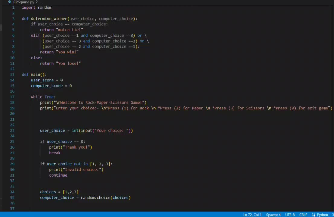 #internship #task #coding #programming #python #rockpaperscissors ... #internship #task #coding #programming #python #rockpaperscissors ...