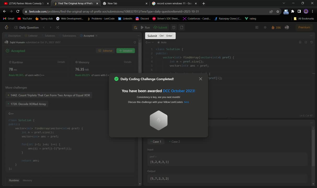 Finished LeetCode October Challenge! | SAJID HUSSAIN posted on the ... Finished LeetCode October Challenge! | SAJID HUSSAIN posted on the ...