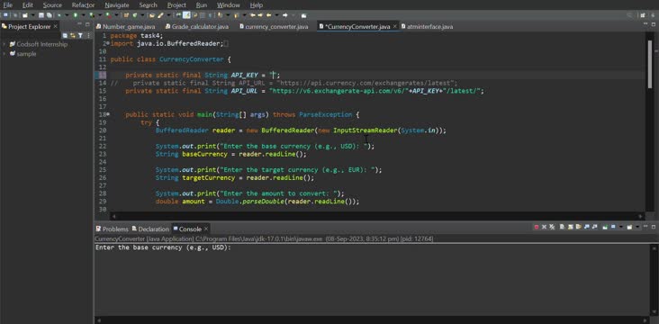 Sanket Ujgare on LinkedIn: #task4 #codsoft #javadevelopment #exchangerate Sanket Ujgare on LinkedIn: #task4 #codsoft #javadevelopment #exchangerate