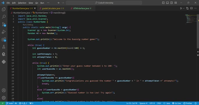 My Java programming internship at CodSoft | Atharva Bhoite posted on ... My Java programming internship at CodSoft | Atharva Bhoite posted on ...