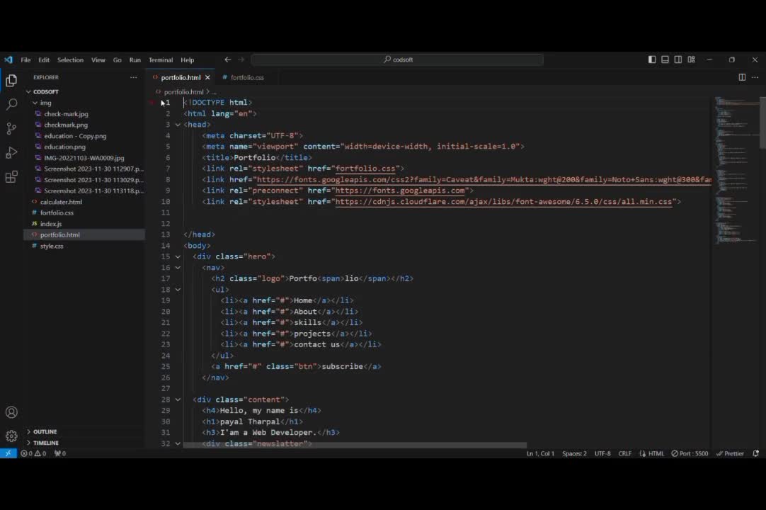 #codsoft #codsoftinternship #html #css #webdevelopment… | Payal Tharpal #codsoft #codsoftinternship #html #css #webdevelopment… | Payal Tharpal