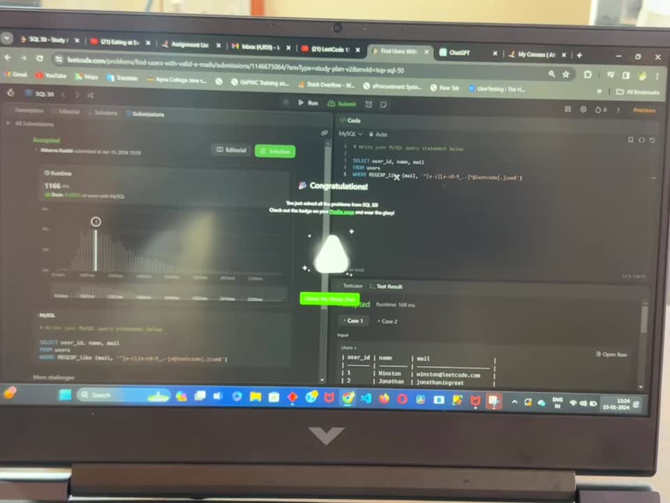 ATHARVA KOSHTI on LinkedIn: Done with my SQL 50 on LeetCode ☺️ ATHARVA KOSHTI on LinkedIn: Done with my SQL 50 on LeetCode ☺️