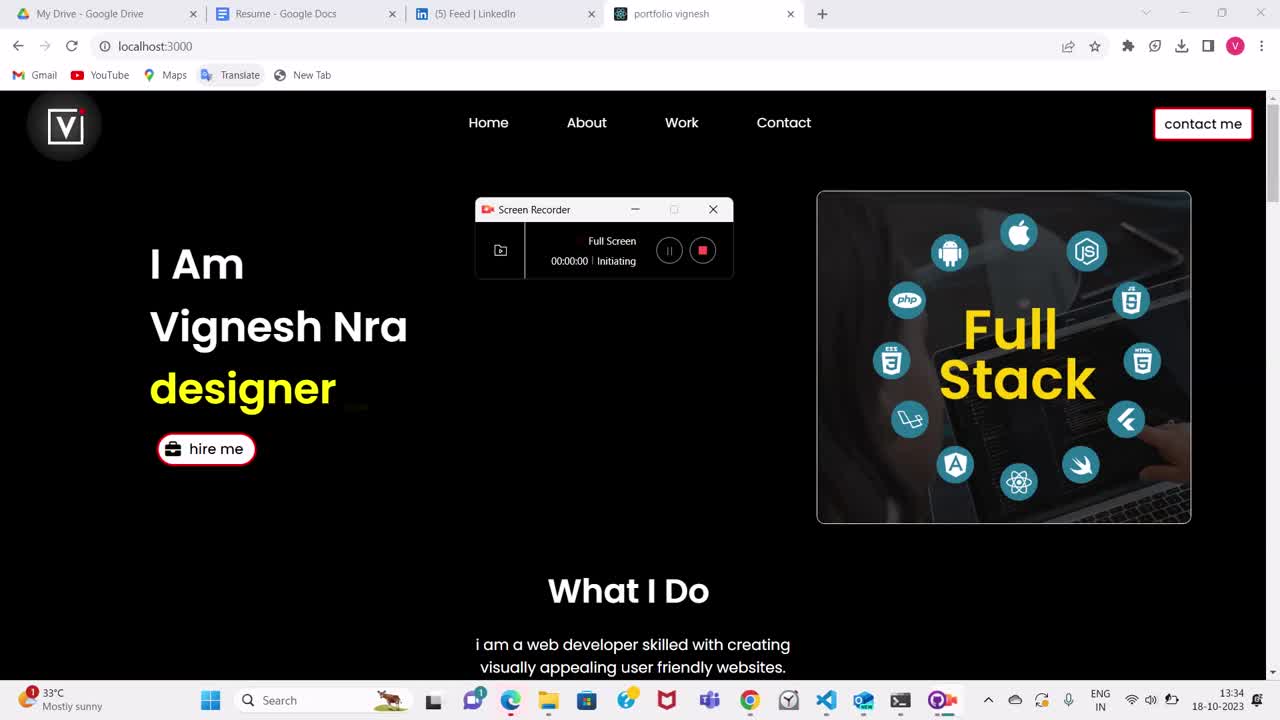 I have complete my portfolio using React Js | Vignesh nra I have complete my portfolio using React Js | Vignesh nra