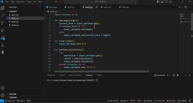 Yashwanth Kumar M V on LinkedIn: #codsoft #python Yashwanth Kumar M V on LinkedIn: #codsoft #python