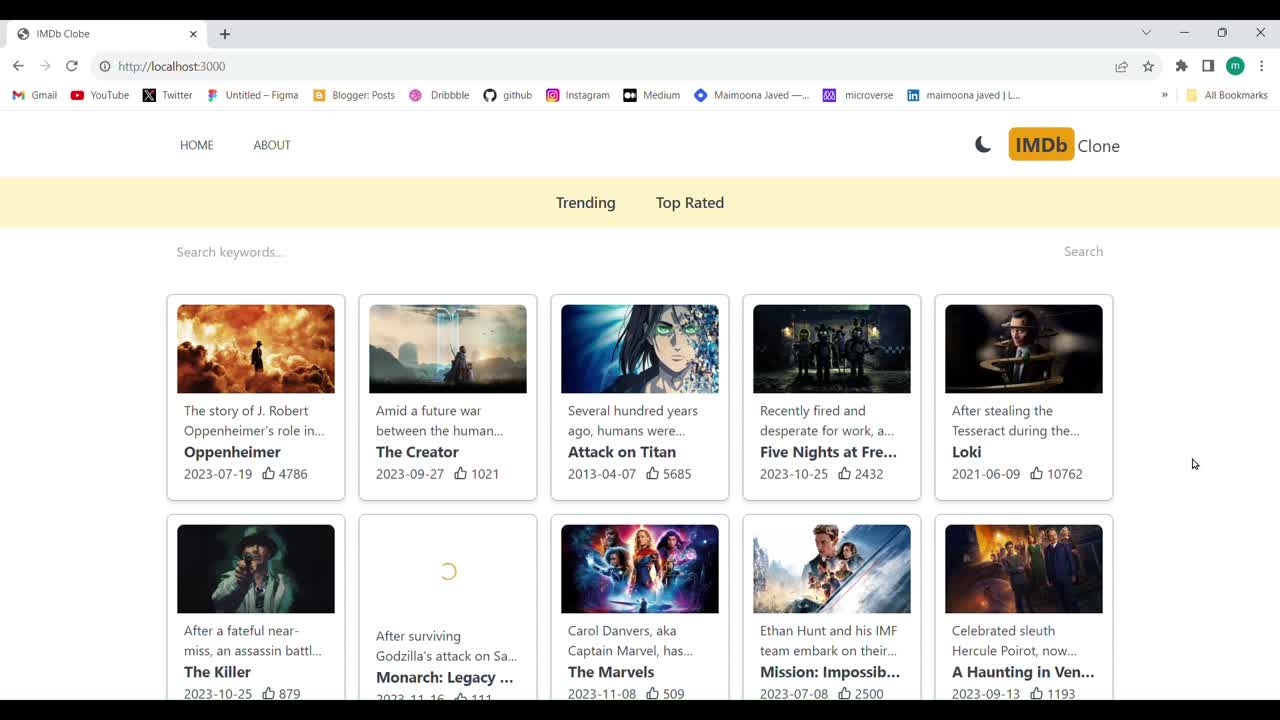 Finished IMDb clone with Next.js | Maimoona Javed posted on the topic ... Finished IMDb clone with Next.js | Maimoona Javed posted on the topic ...