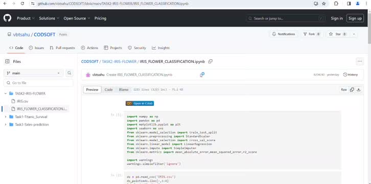 #codsoft #datascience #internship #task2 #irisflowerclassification ... #codsoft #datascience #internship #task2 #irisflowerclassification ...