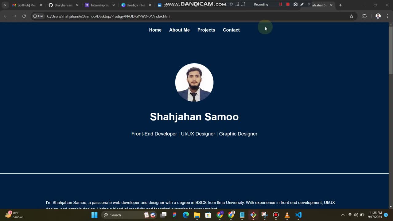 Shahjahan Samoo on LinkedIn: I've created Portfolio website using HTML ... Shahjahan Samoo on LinkedIn: I've created Portfolio website using HTML ...