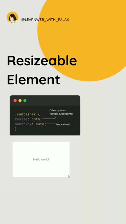 Abdul Rafey on LinkedIn: 🍕 Make resizable component only with CSS. Abdul Rafey on LinkedIn: 🍕 Make resizable component only with CSS.
