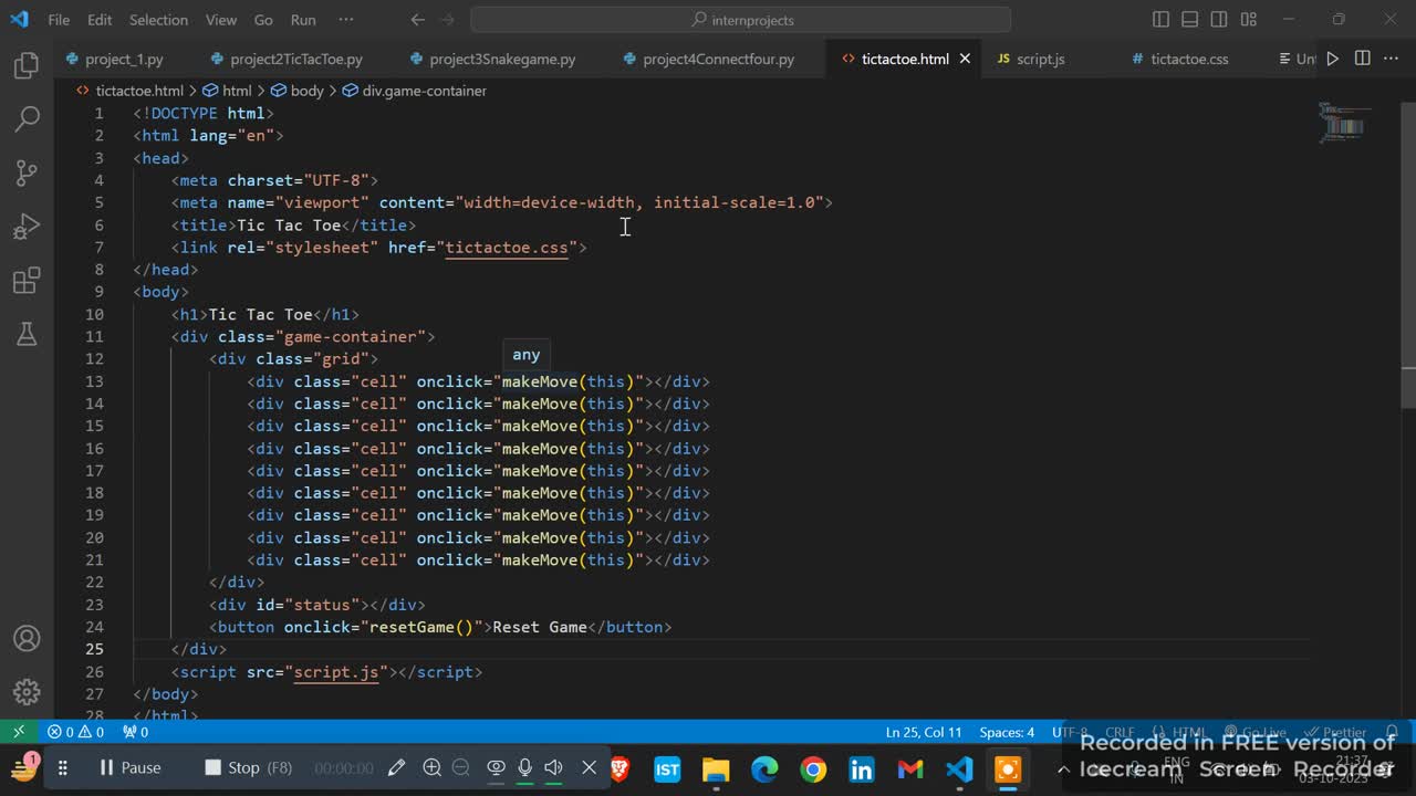 Worked on Tic-Tac-Toe game with Prodigy InfoTech | Tapan Patel posted ... Worked on Tic-Tac-Toe game with Prodigy InfoTech | Tapan Patel posted ...