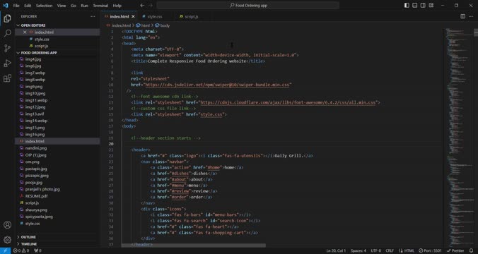 Designing a Food Ordering Website using HTML, CSS, Javascript ... Designing a Food Ordering Website using HTML, CSS, Javascript ...