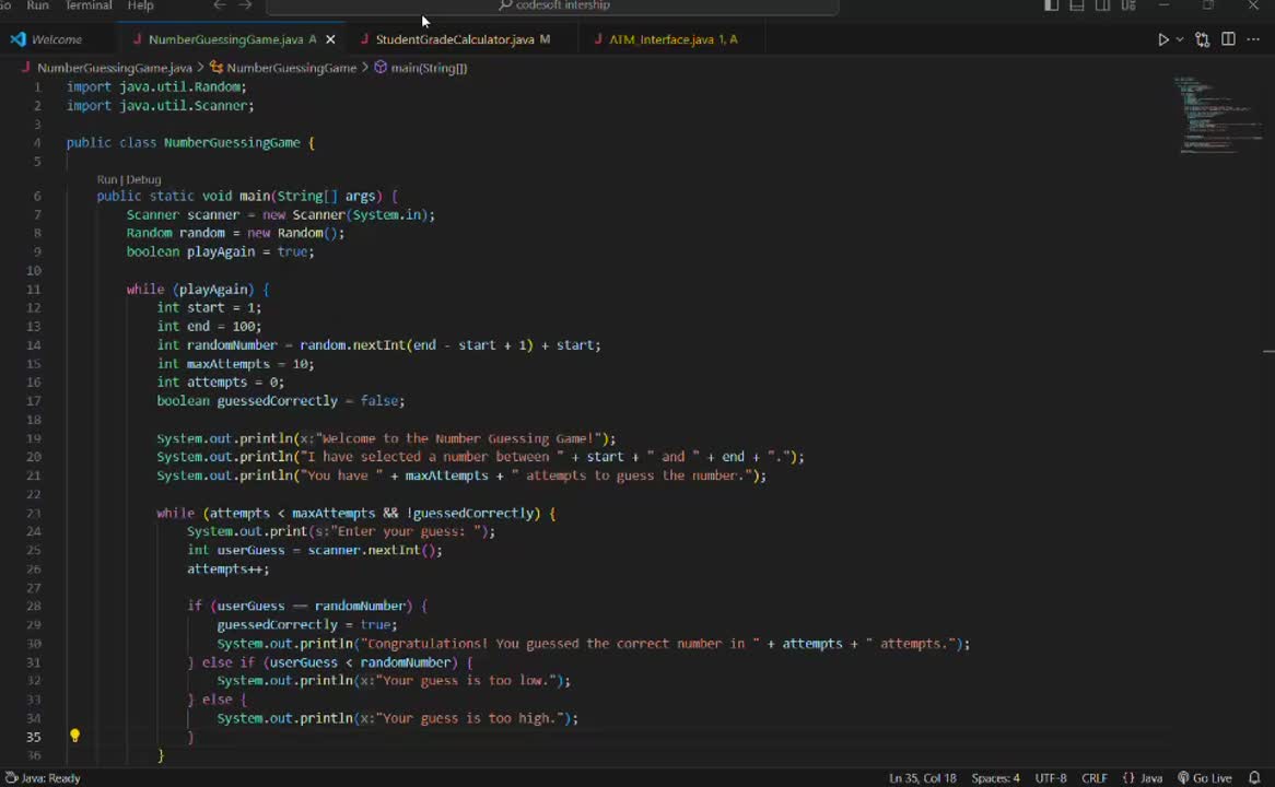 Ankita Golait on LinkedIn: #codesoft #internship #javaprogramming #codesoft Ankita Golait on LinkedIn: #codesoft #internship #javaprogramming #codesoft