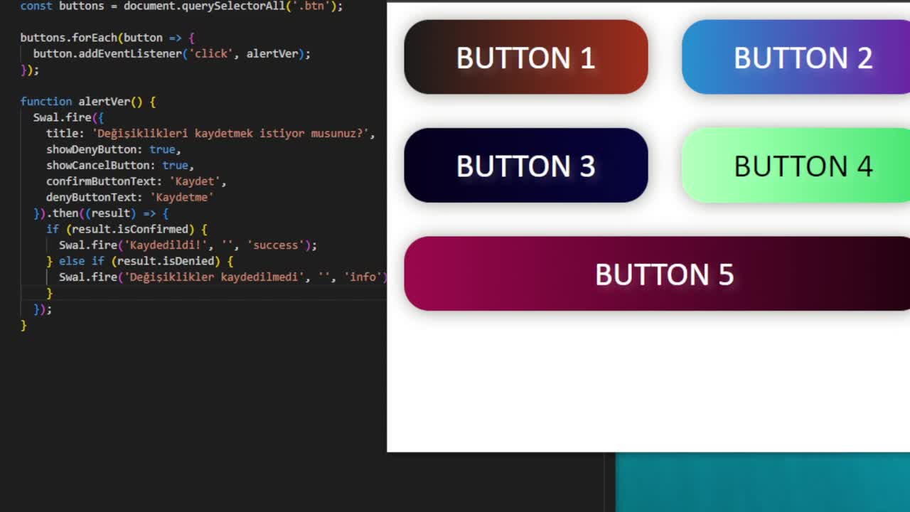 Atakan BEKTAŞ LinkedIn‘de: #javascript #css #html #sweetalert2 Atakan BEKTAŞ LinkedIn‘de: #javascript #css #html #sweetalert2