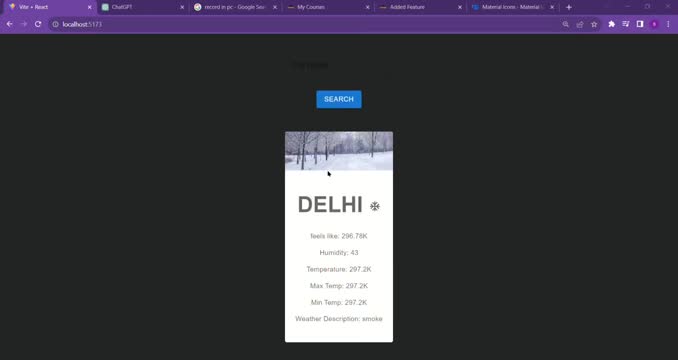 Sanya batra on LinkedIn: #reactjs #webdevelopment #weatherapp Sanya batra on LinkedIn: #reactjs #webdevelopment #weatherapp