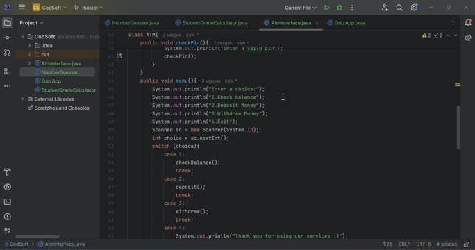 Atharva Pimple on LinkedIn: #java #programming #oop #atmproject # ... Atharva Pimple on LinkedIn: #java #programming #oop #atmproject # ...