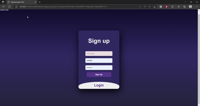 Onkar Zagade on LinkedIn: Created SignUp/Login From Using Css and HTML ... Onkar Zagade on LinkedIn: Created SignUp/Login From Using Css and HTML ...