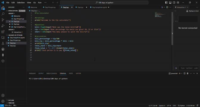 My Python project on Tip calculator | Abidoye Faith posted on the topic ... My Python project on Tip calculator | Abidoye Faith posted on the topic ...
