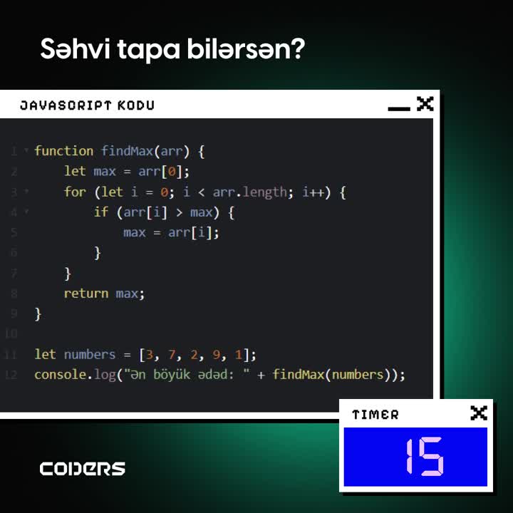 Coders Azerbaijan LinkedIn‘de: #coders #javascript #codingquiz Coders Azerbaijan LinkedIn‘de: #coders #javascript #codingquiz