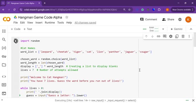 Khizar Haider Naeem on LinkedIn: #python #hangman #codealpha Khizar Haider Naeem on LinkedIn: #python #hangman #codealpha