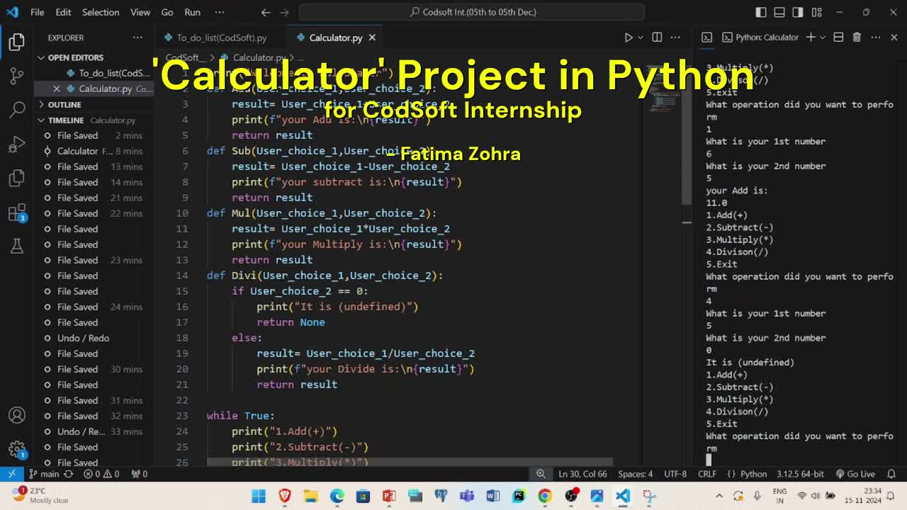 Fatima Zohra on LinkedIn: #python #functions #calculatorproject #github ... Fatima Zohra on LinkedIn: #python #functions #calculatorproject #github ...