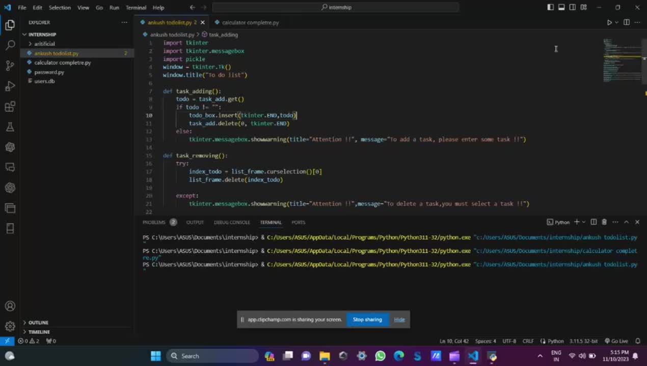 ANKUSH BOKADE on LinkedIn: #codsoft #python #intership #demooftodolist ANKUSH BOKADE on LinkedIn: #codsoft #python #intership #demooftodolist