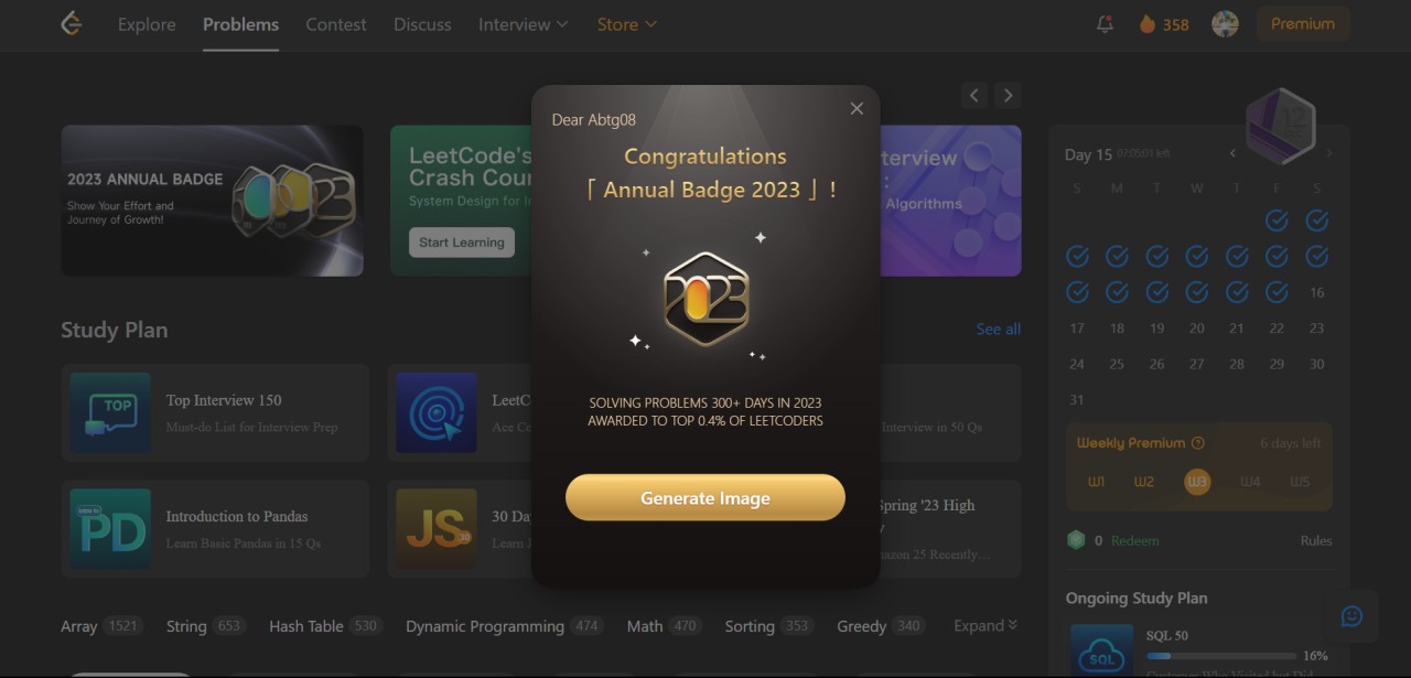 Akshat Bansal on LinkedIn: Received the Annual Badge from LeetCode the ... Akshat Bansal on LinkedIn: Received the Annual Badge from LeetCode the ...