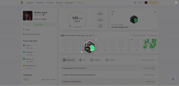Madhav Gupta on LinkedIn: #leetcode #milestone #codingjourney #learning ... Madhav Gupta on LinkedIn: #leetcode #milestone #codingjourney #learning ...