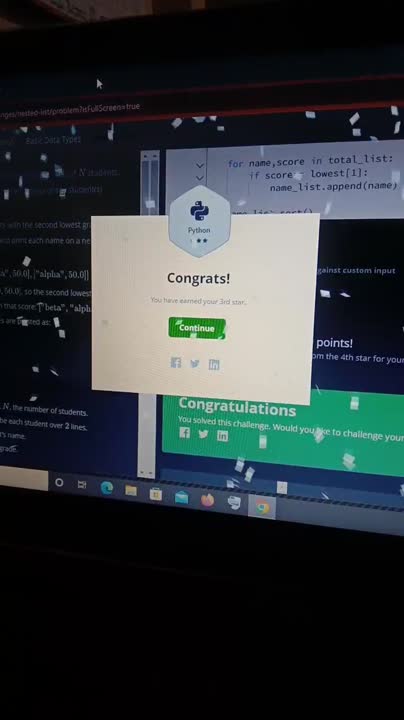 #python #hackerrank #codingjourney #achievementunlocked | Suhani Singh ... #python #hackerrank #codingjourney #achievementunlocked | Suhani Singh ...