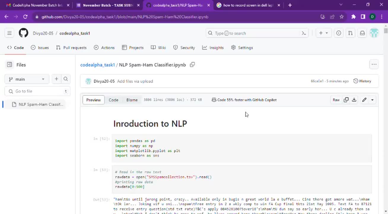 DIVYA VISHWANATH on LinkedIn: #codealpha #emailspamclassifier DIVYA VISHWANATH on LinkedIn: #codealpha #emailspamclassifier