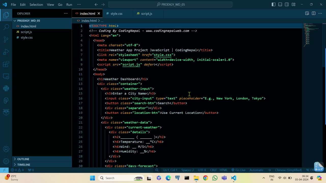 #webdevelopment #html #css #javascript #weatherapp #internshipproject ... #webdevelopment #html #css #javascript #weatherapp #internshipproject ...