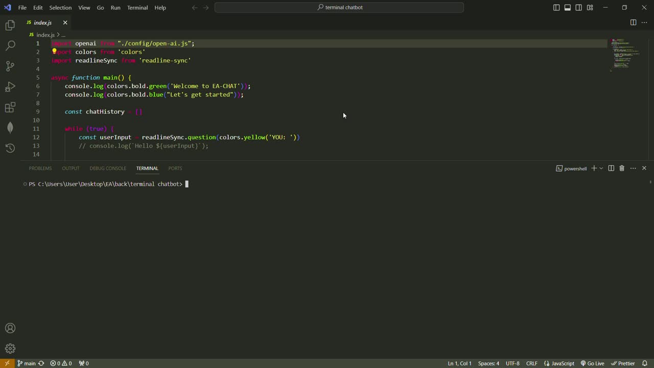 Created a terminal chatbot with chatgpt's api | Kelvin Akaba posted on ... Created a terminal chatbot with chatgpt's api | Kelvin Akaba posted on ...