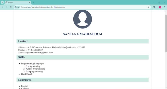 Sanjana Mahesh R M on LinkedIn: #codsoft Sanjana Mahesh R M on LinkedIn: #codsoft
