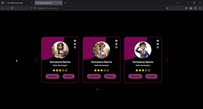 Ayesha Adil Abbasi on LinkedIn: Card Slider in HTML CSS and Javascript ... Ayesha Adil Abbasi on LinkedIn: Card Slider in HTML CSS and Javascript ...