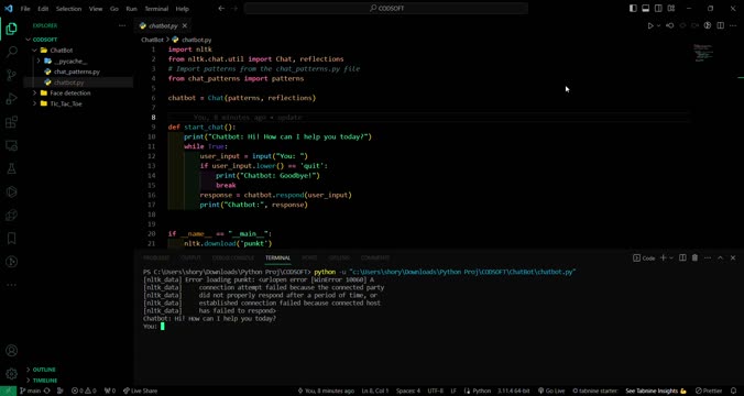 Finished my chatbot project at CodSoft | Shorya Tyagi posted on the ... Finished my chatbot project at CodSoft | Shorya Tyagi posted on the ...