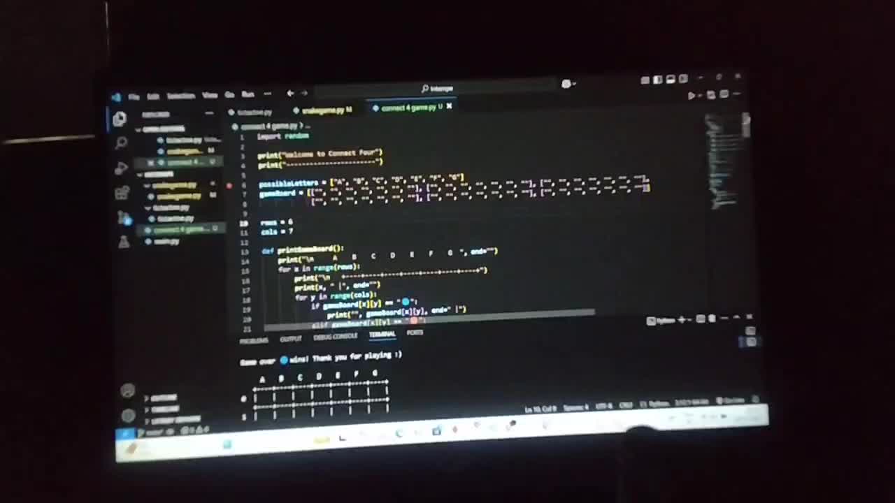 #python #connectfour #internpe #codingchallenge | Sakshi Karamore #python #connectfour #internpe #codingchallenge | Sakshi Karamore