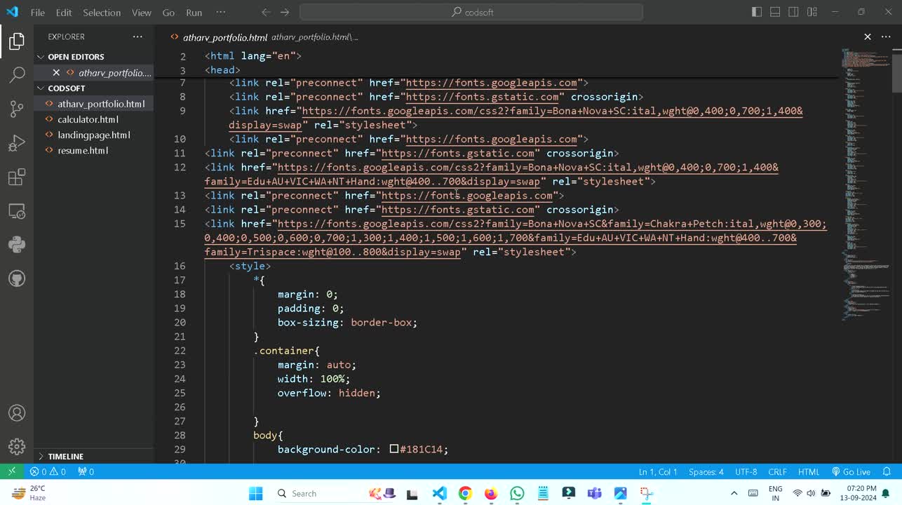 Atharv Mane on LinkedIn: #html #css #web_devlopment #codesoft Atharv Mane on LinkedIn: #html #css #web_devlopment #codesoft