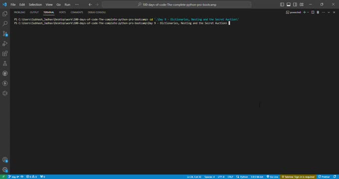 Day 9 of #100DaysOfCode in Python | Subhash Jadhav posted on the topic ... Day 9 of #100DaysOfCode in Python | Subhash Jadhav posted on the topic ...