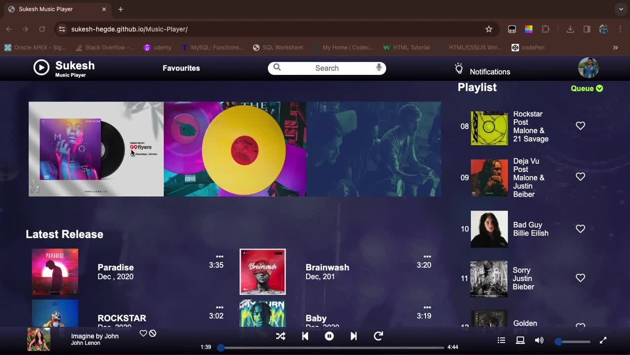 Sukesh Hegde on LinkedIn: #webdevelopment #musicplayer #html #css Sukesh Hegde on LinkedIn: #webdevelopment #musicplayer #html #css