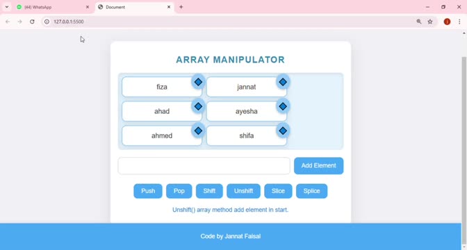 jannat Faisal on LinkedIn: #javascriptmagic #arraymanipulation # ... jannat Faisal on LinkedIn: #javascriptmagic #arraymanipulation # ...