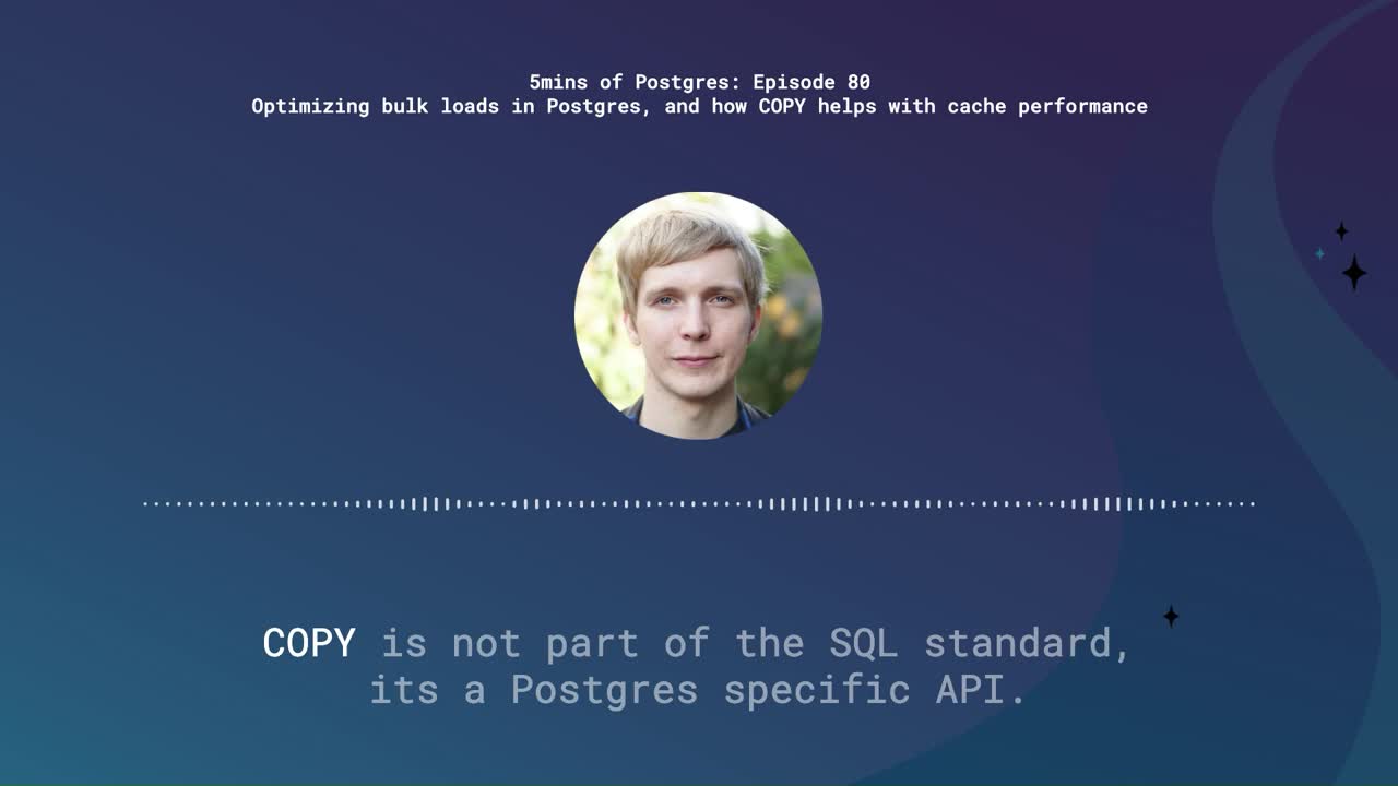 pganalyze on LinkedIn: Optimizing bulk loads in Postgres, and how COPY ... pganalyze on LinkedIn: Optimizing bulk loads in Postgres, and how COPY ...